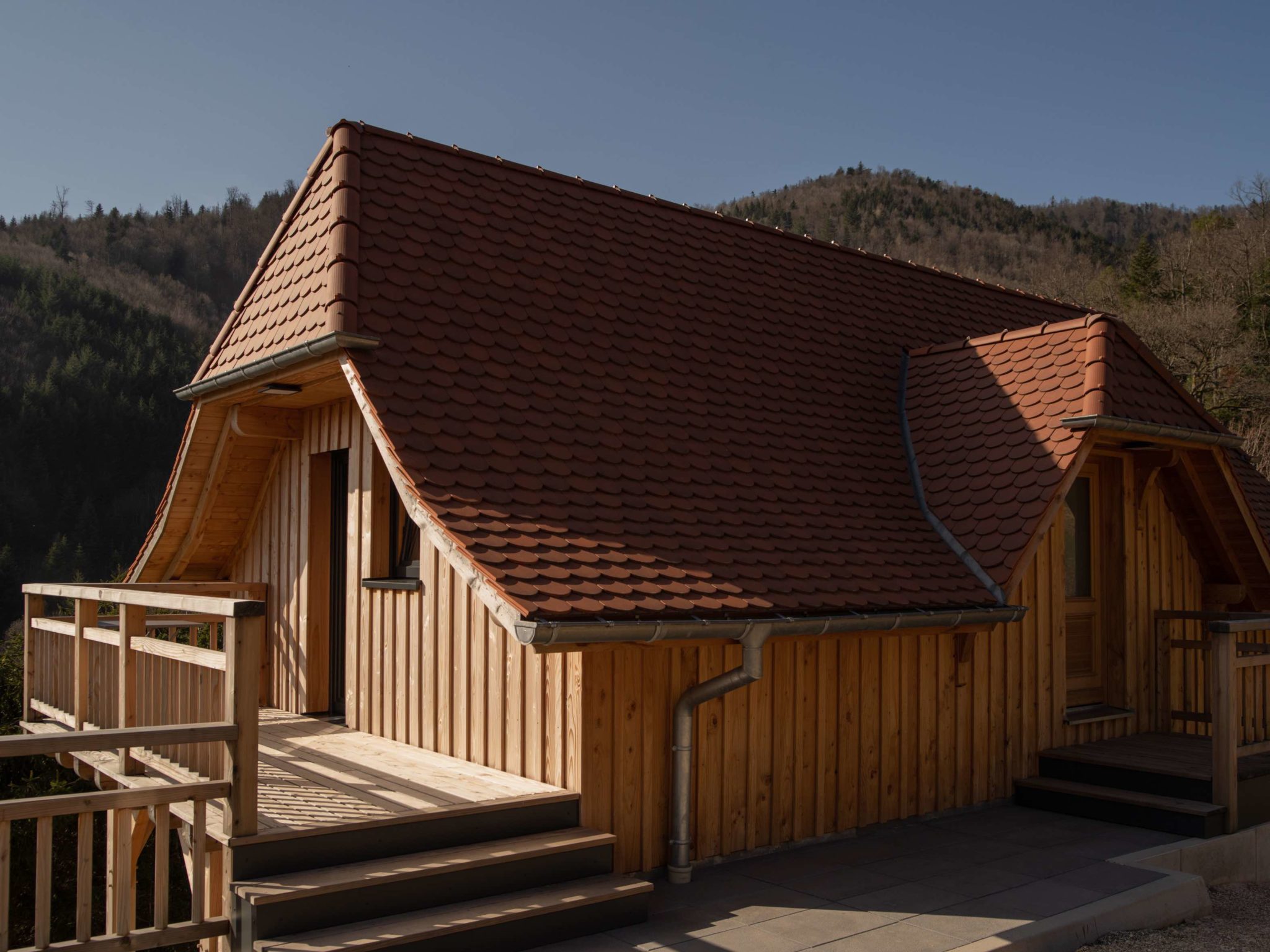 Construction d'un gîte en bois massif (Alsace) - Atelier Lignum